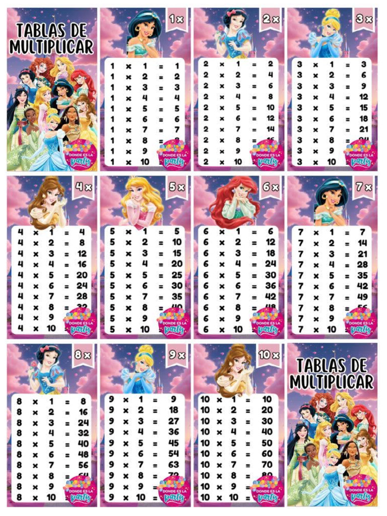 Tablas de Multipliar de Princesas | PDF