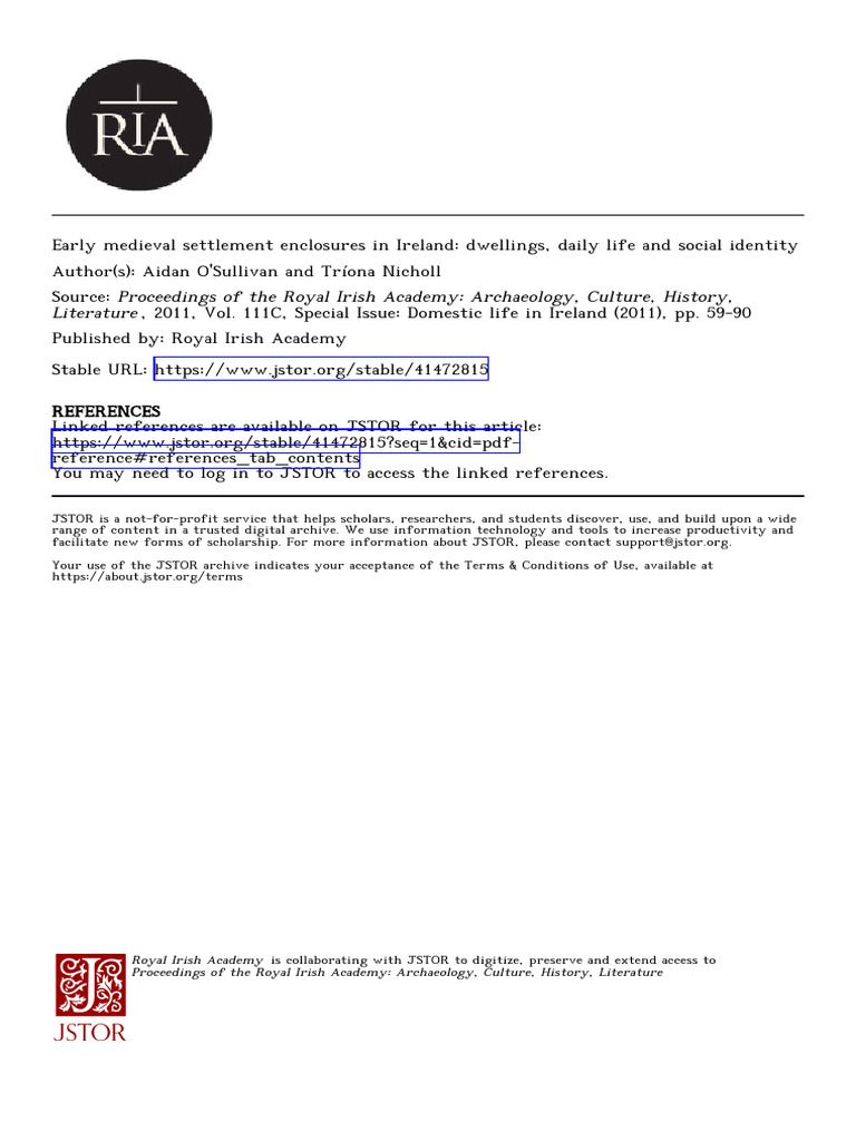 Early Medieval Settlement Enclosures in Ireland Dwellings, Daily Life ...