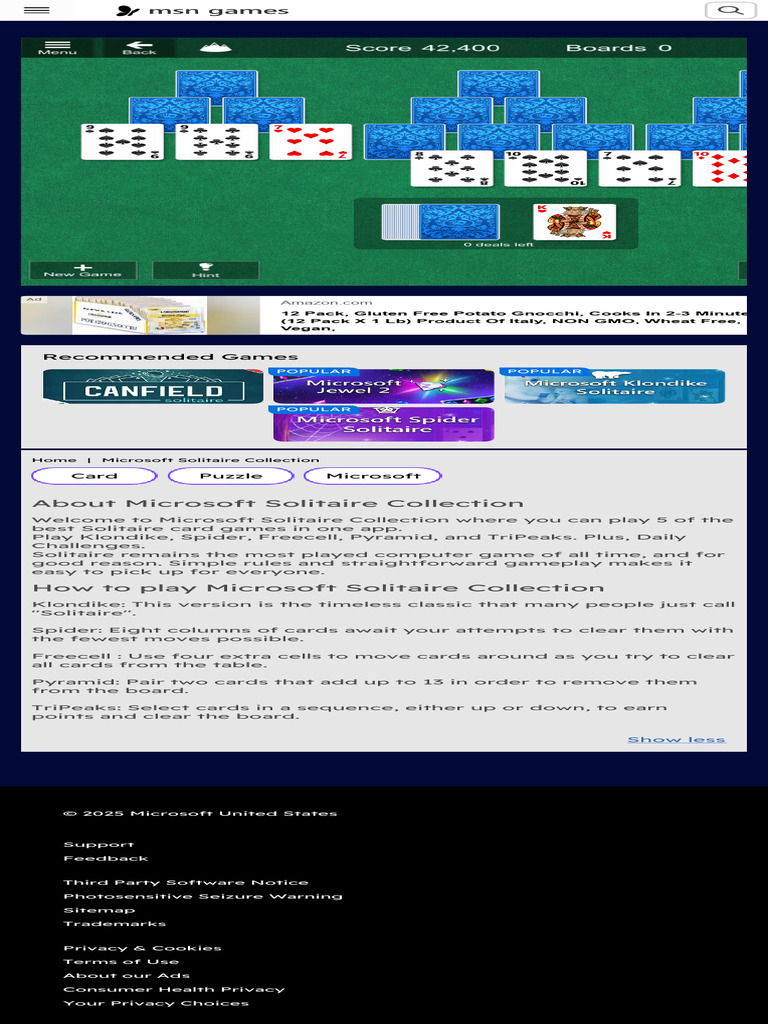 MSN Games - Microsoft Solitaire Collection | PDF