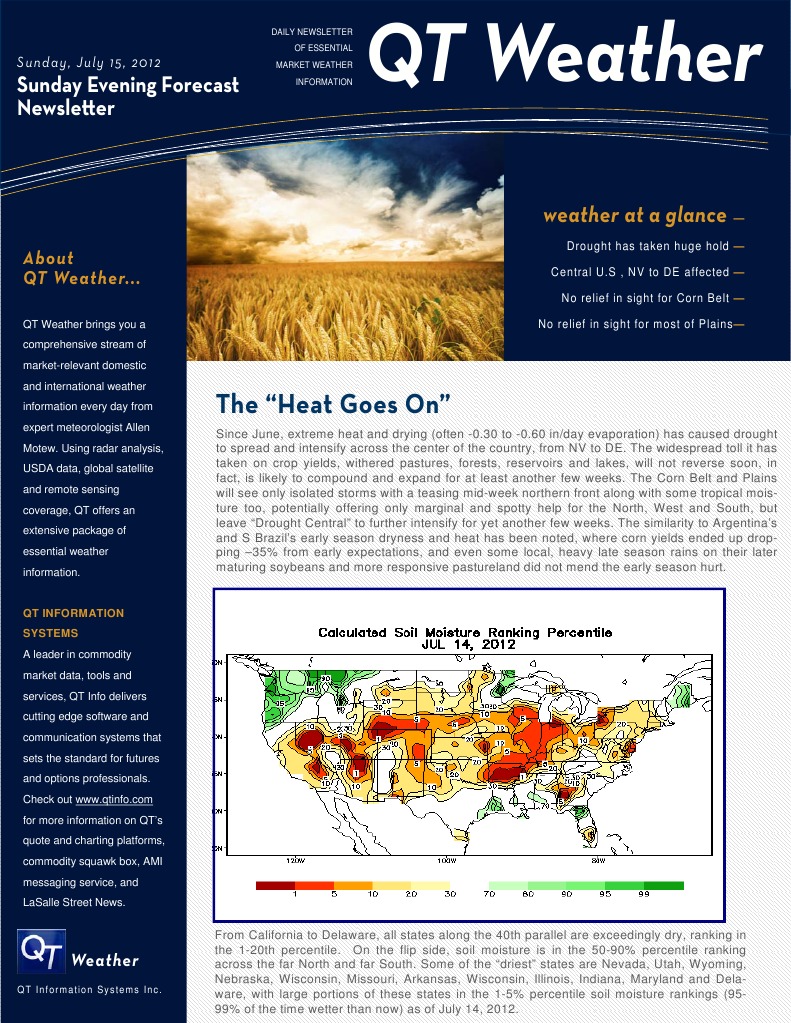 The "Heat Goes On": Sunday Evening Forecast Newsletter | PDF | Weather ...