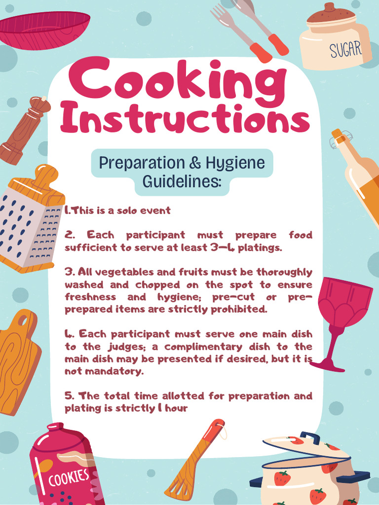Blue and Yellow Illustrative Cooking Class Poster | PDF