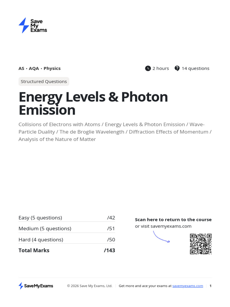 2 5 Energy Levels and Photon Emission DnWT3sCyJz5VcQfy | PDF | Emission ...