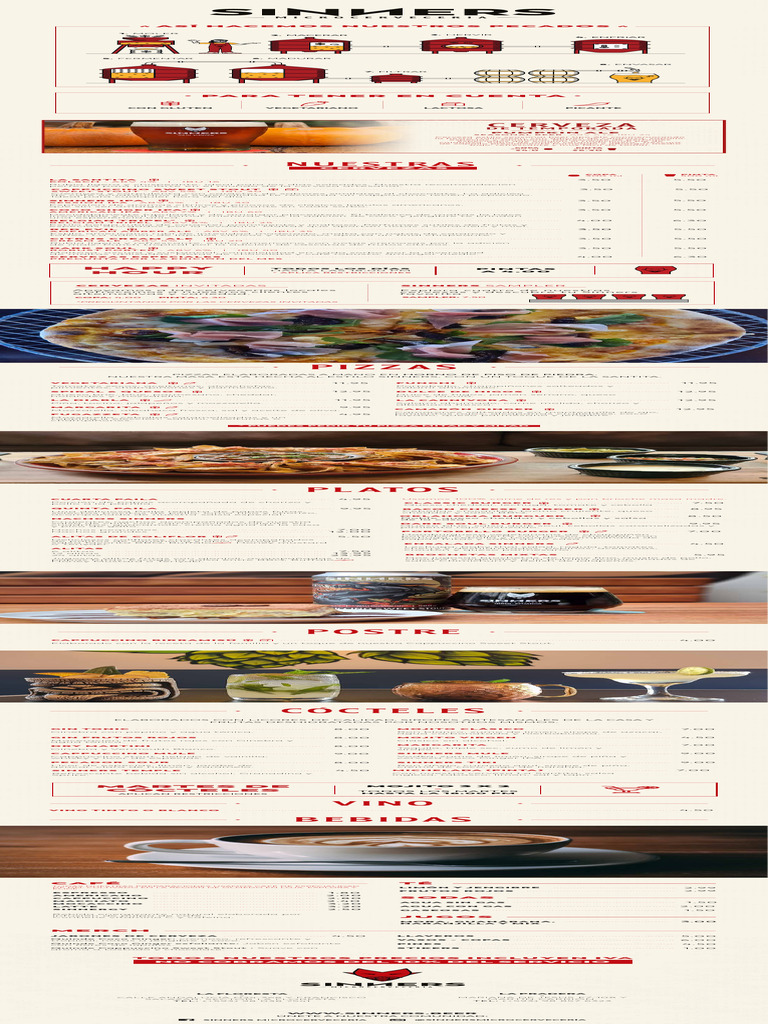 Menu Sinners Esp | PDF | Cerveza inglesa | Cerveza