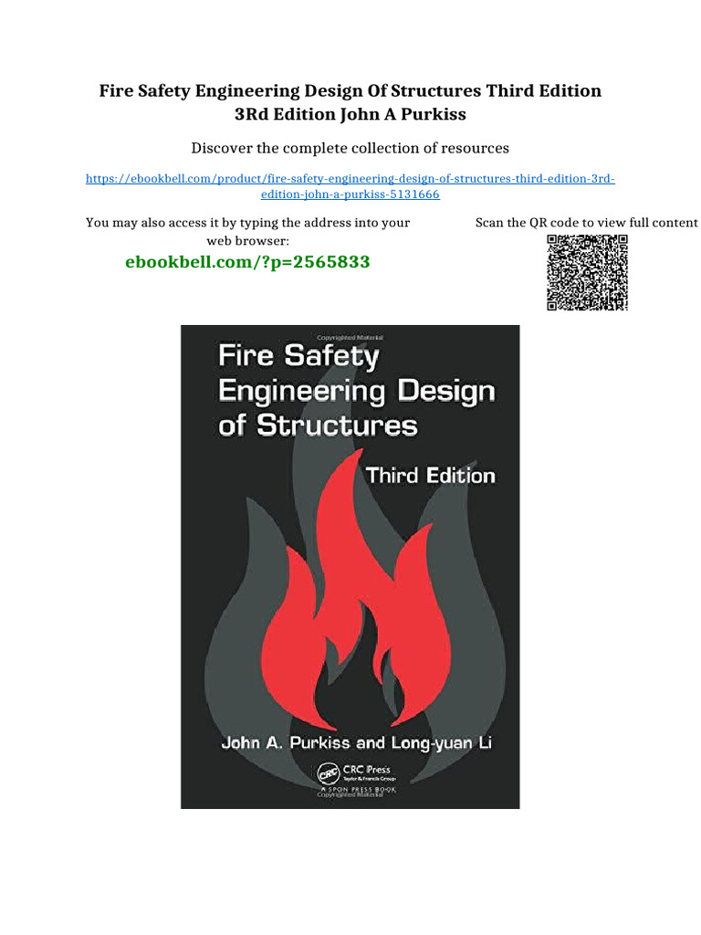 Fire Safety Engineering Design of Structures Third Edition 3rd Edition ...