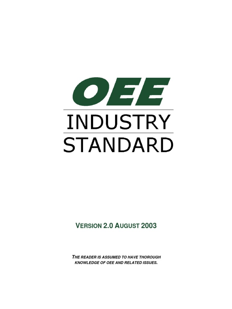 Eng Oee Industry Standard | PDF | Efficiency | Capacity Utilization