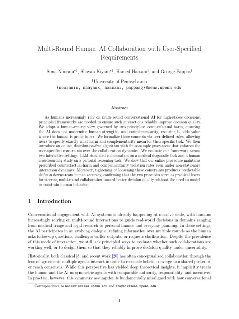 Multi-Round Human-AI Collaboration With User-Specified Requirements ...