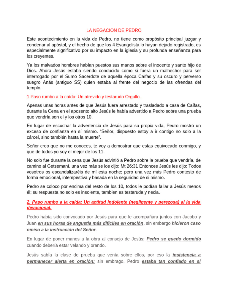 La Negacion de Pedro | PDF | Jesús | Juan el apóstol