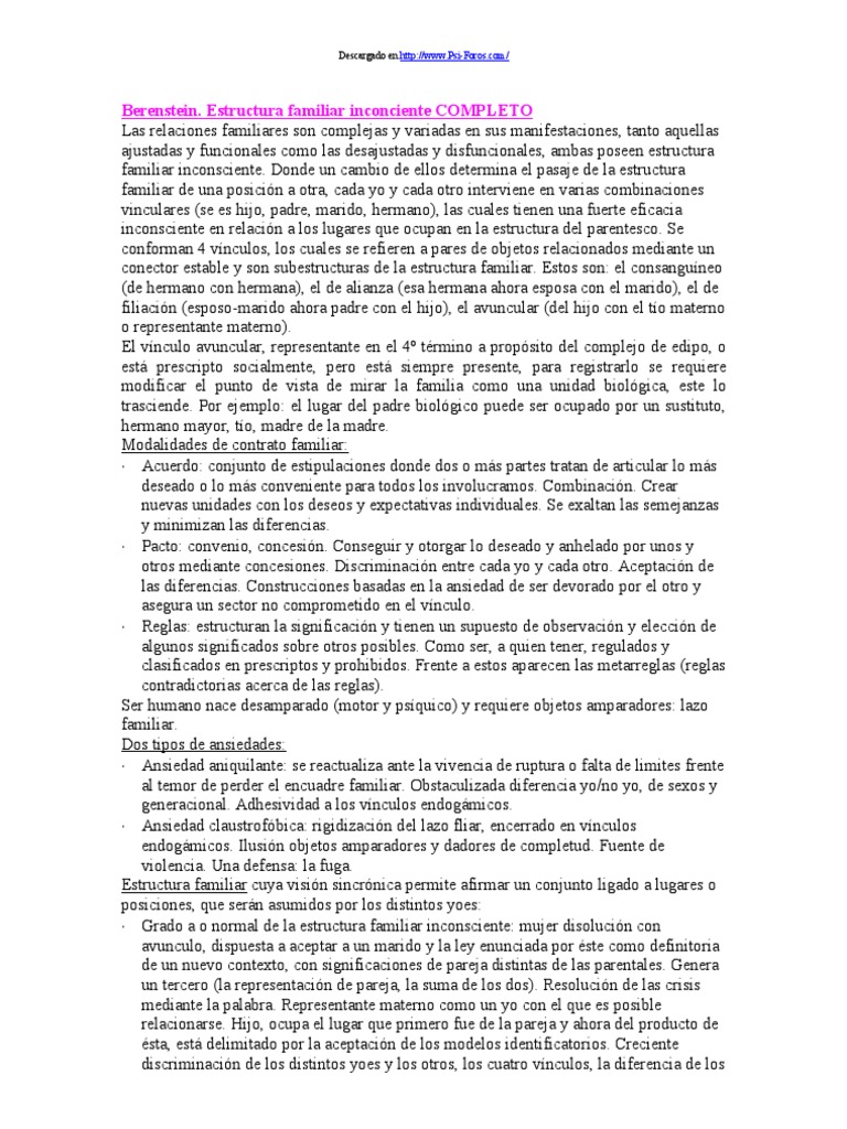 Berenstein Estructura Familiar Inconciente | PDF | Complejo de Edipo ...