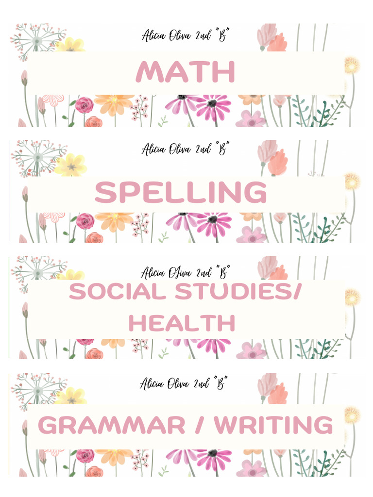 Colorful Minimalist School Folder Label | PDF