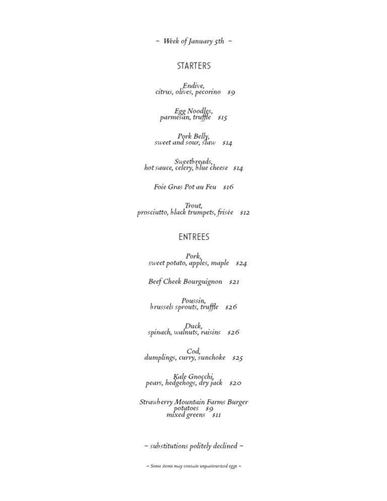 Dinner Menu | PDF