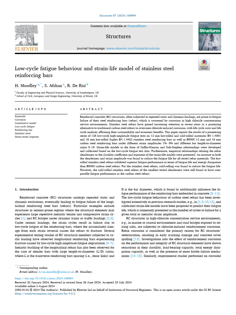 Moodley 2024 - Low-Cycle Fatigue Behaviour and Strain-Life Model of ...
