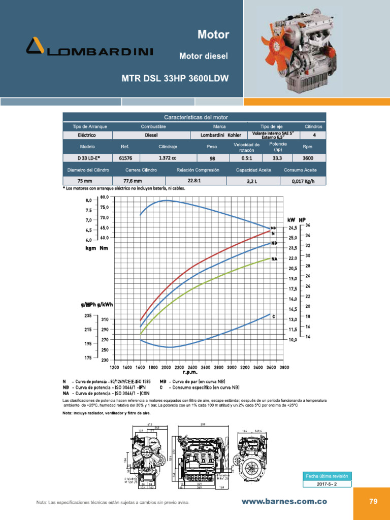 Ficha Tecnica MTR DSL 33hp | PDF