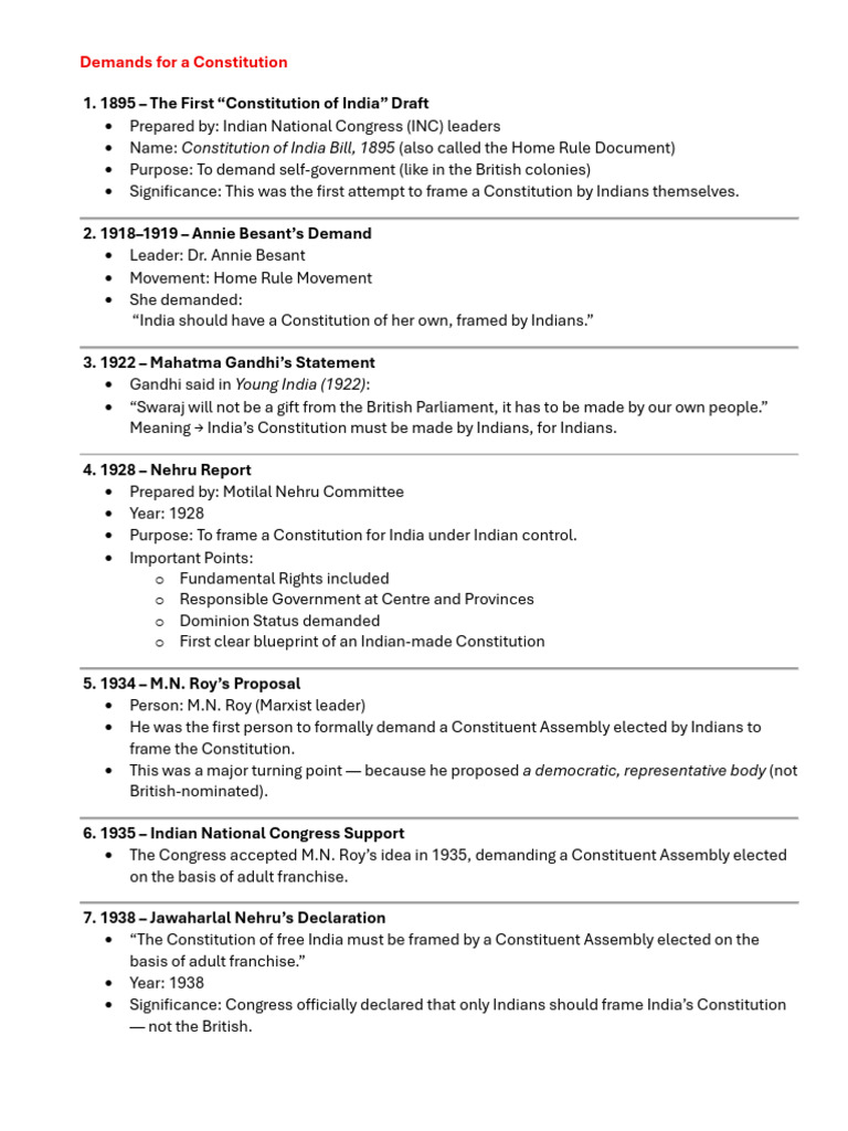 Demands For A Constitution | PDF