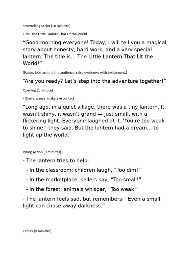 Storytelling Script | PDF