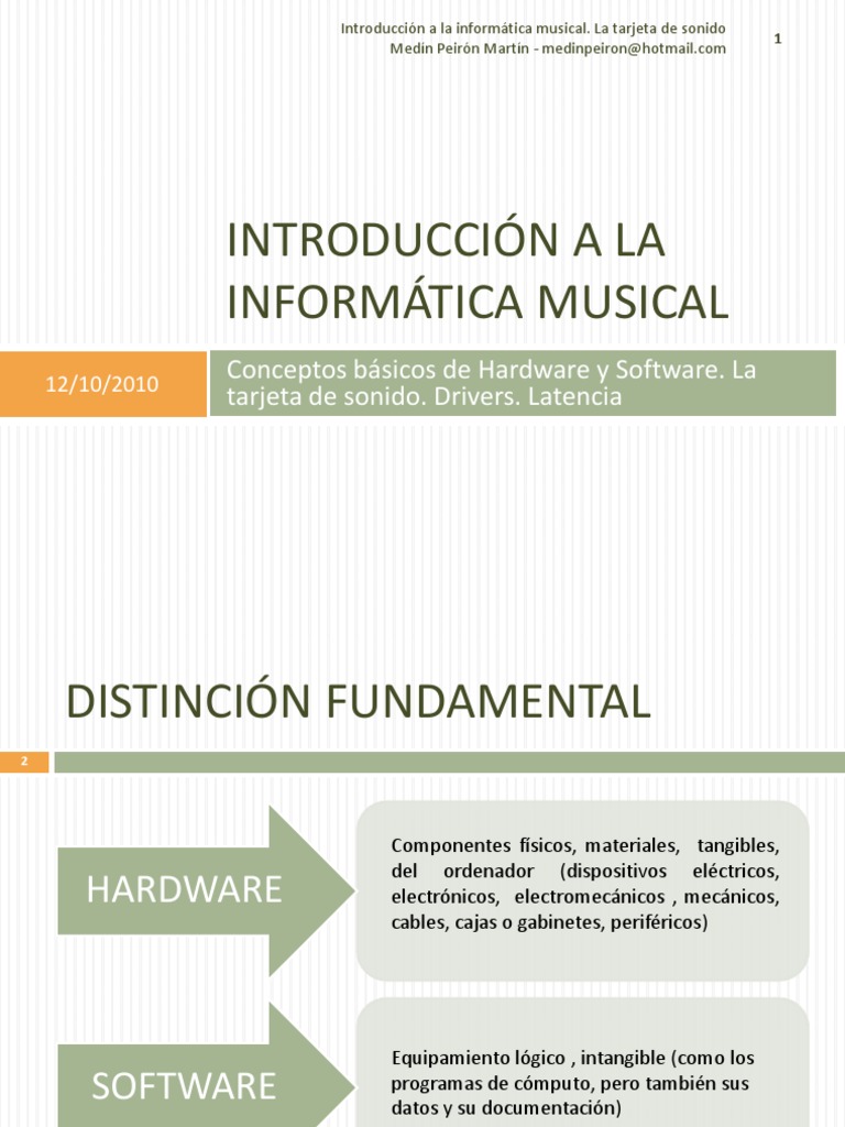 Introducción A La Informática Musical | PDF | Hardware de la ...