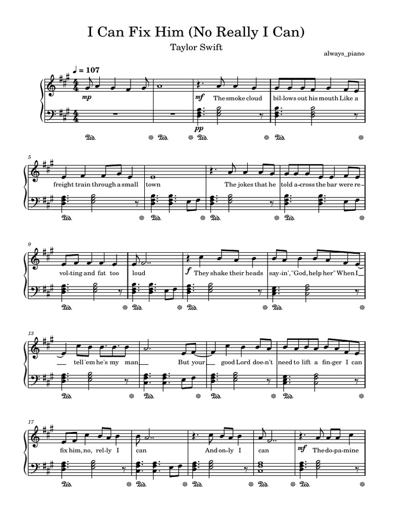 I Can Fix Him No Really I Can Taylor Swift | PDF