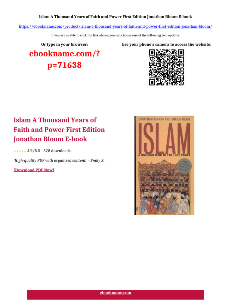 Islam A Thousand Years of Faith and Power First Edition Jonathan Bloom ...
