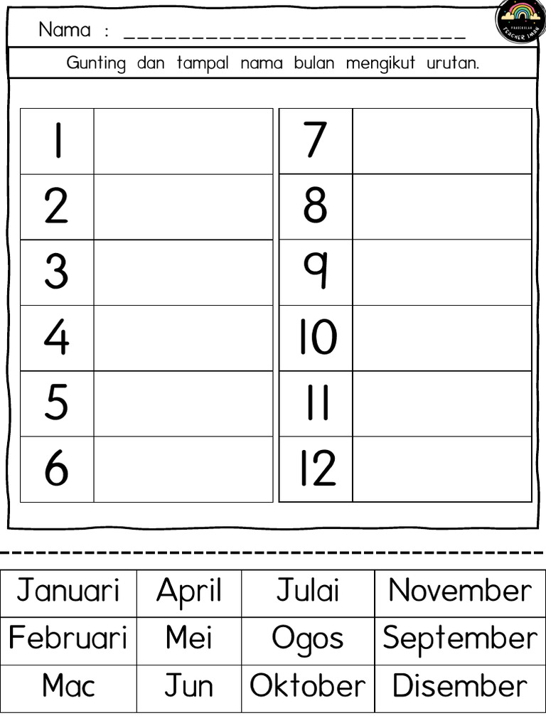 Latihan Bulan Dalam Setahun | PDF