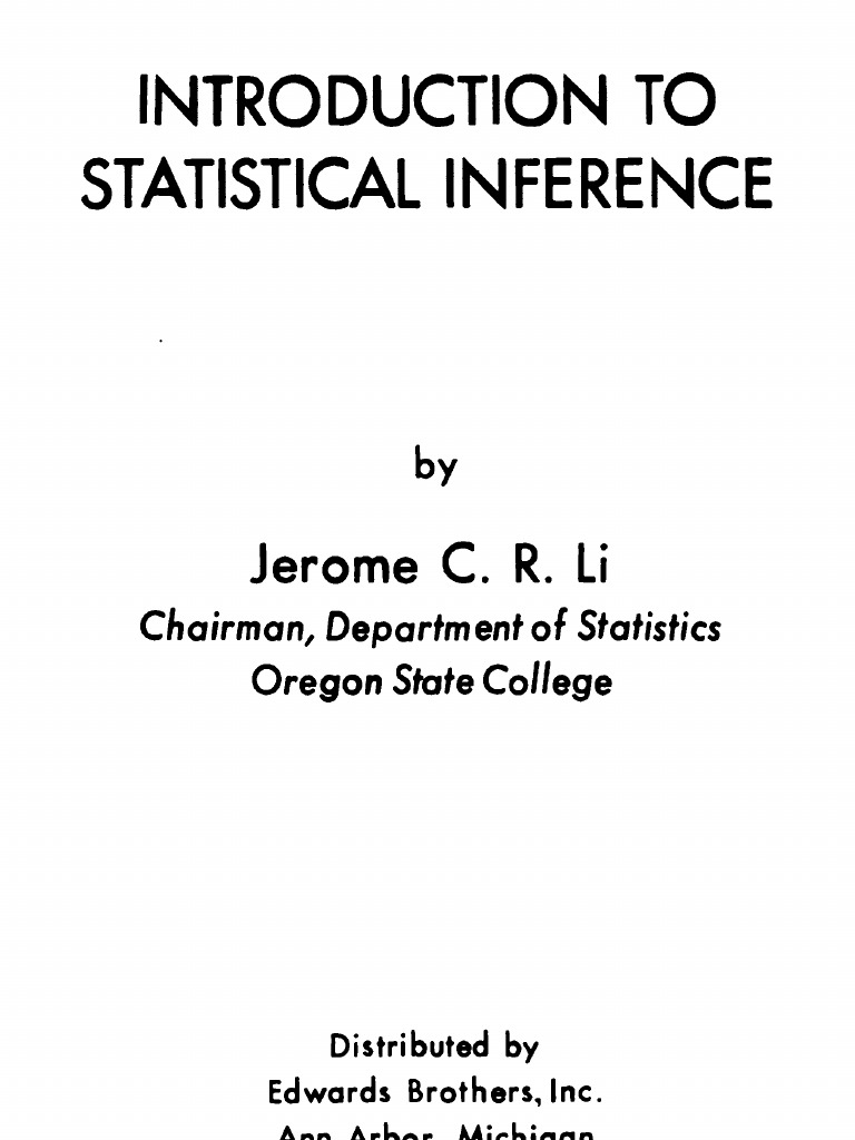 Introduction To Statistical Inference | PDF | Variance | Histogram
