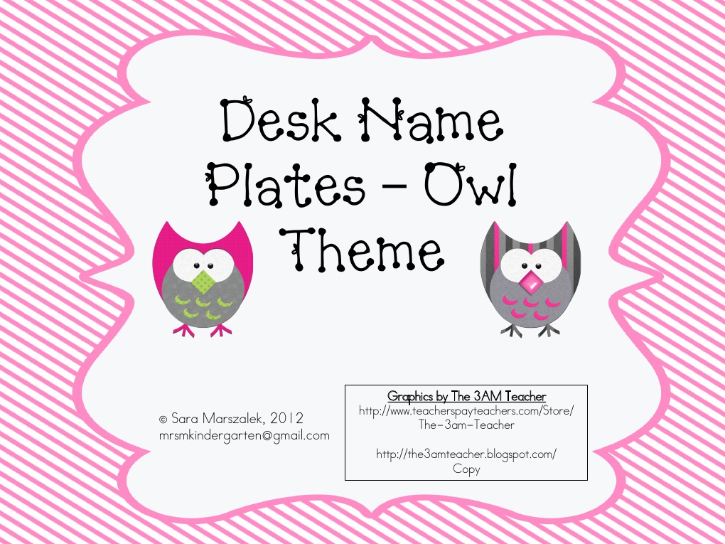 Desk Name Plates - Owl Theme: © Sara Marszalek, 2012 | PDF | Languages ...