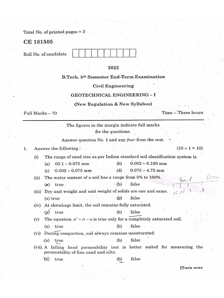 Jaheer 5th Sem Q.paper | PDF