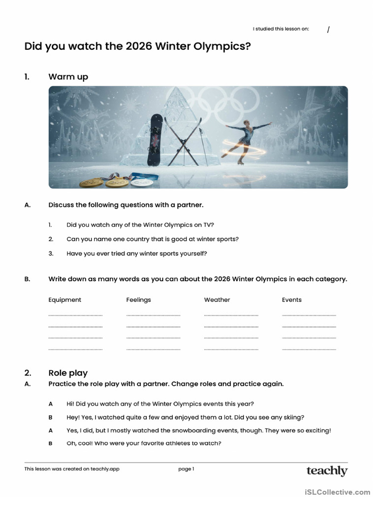 2026 Winter Olympics English Reading Comprehension | PDF