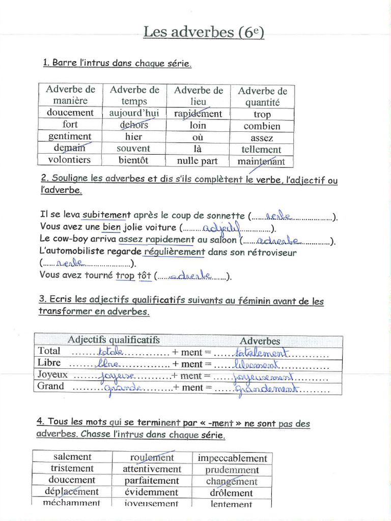 Exercices en Classe P6 Correctif | PDF