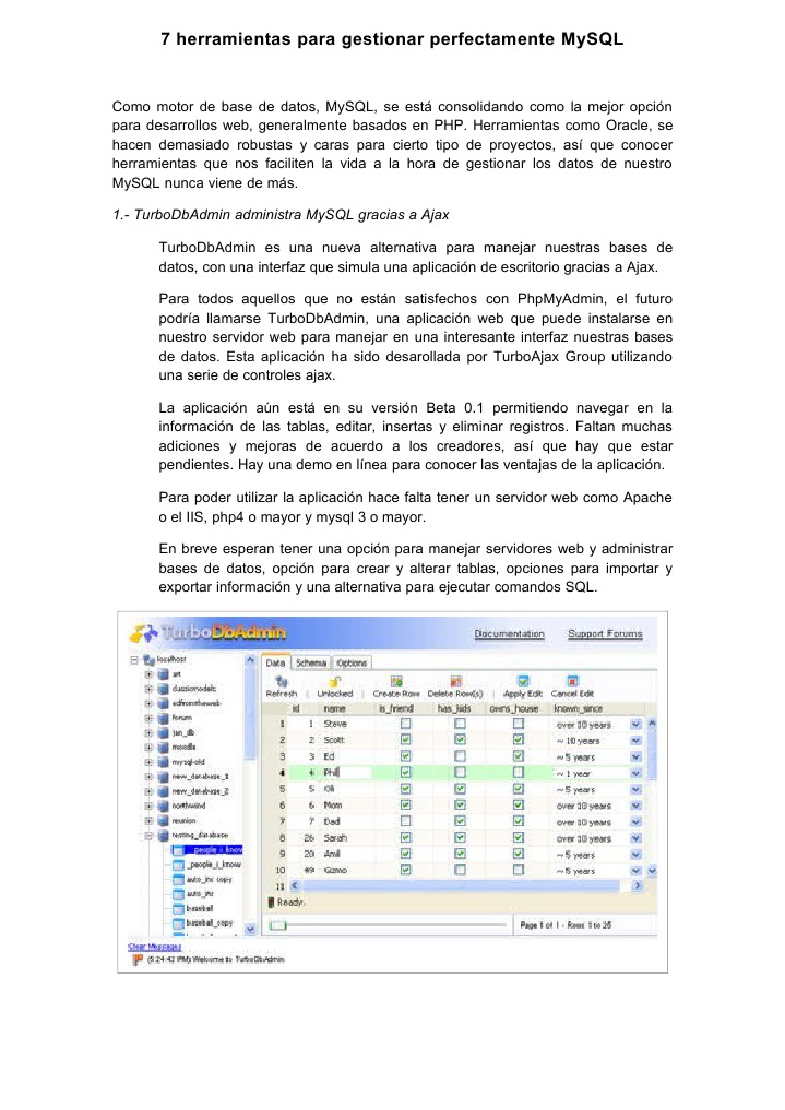 Herramienta de Gestion en MySQL | PDF | Mi sql | SQL