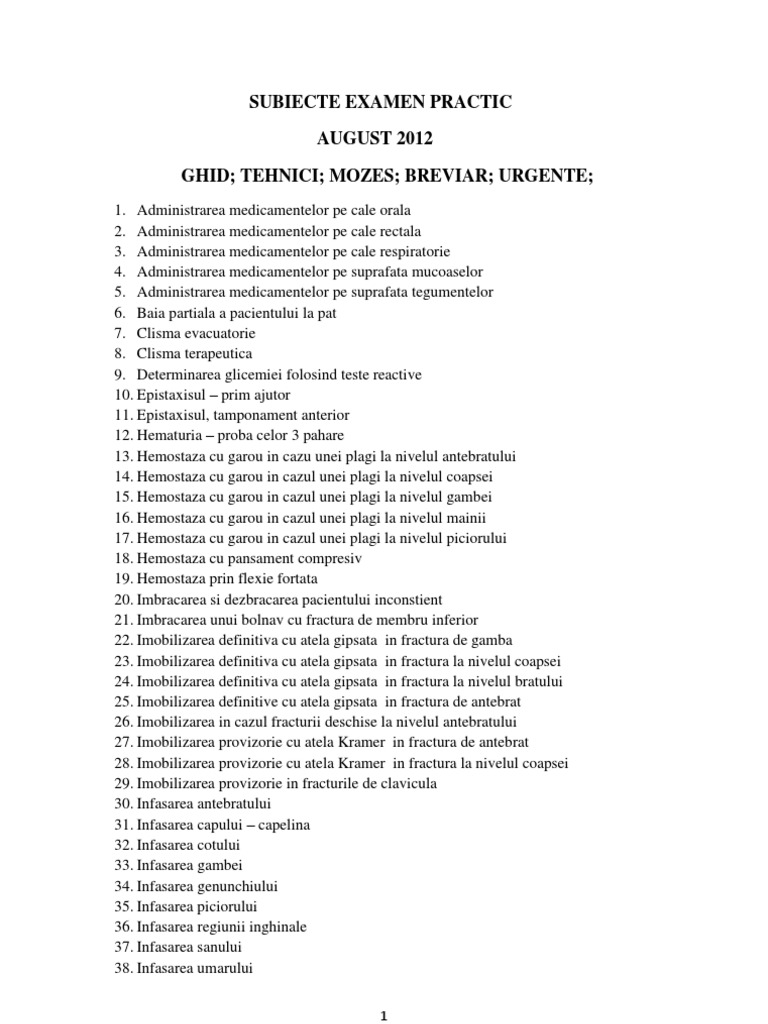 Subiecte Examen Practic | PDF