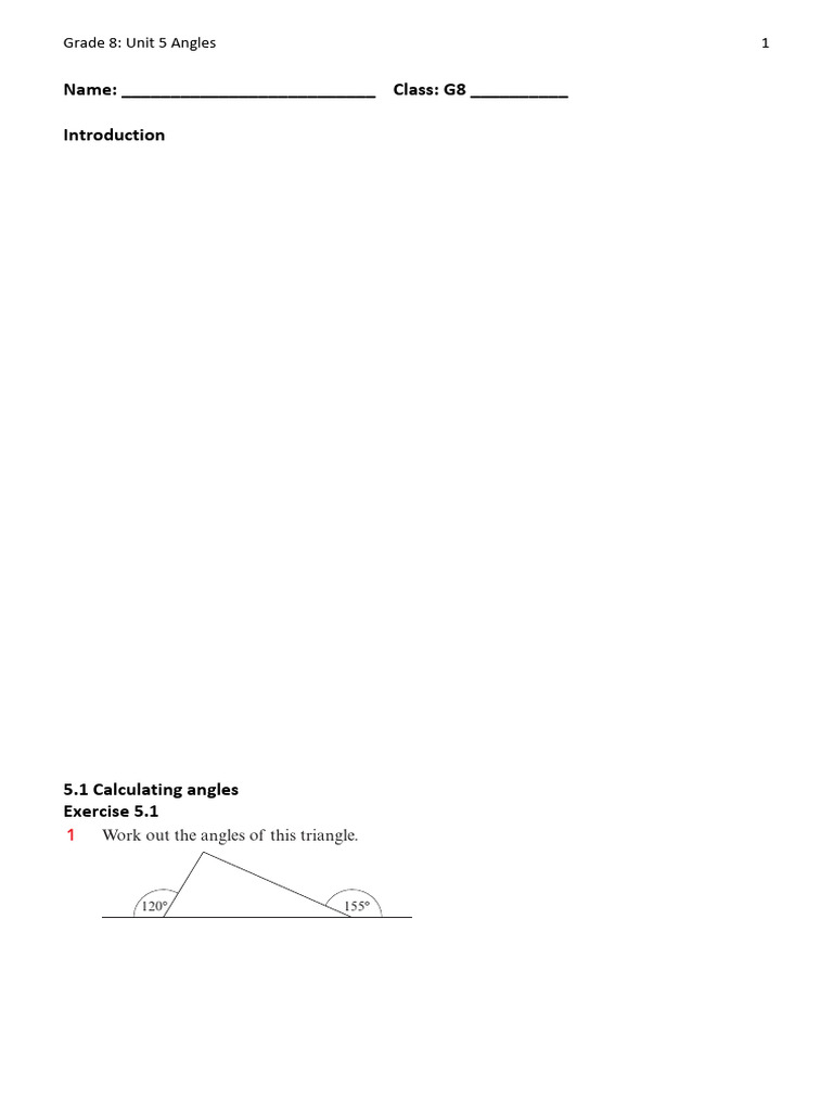 G8 Unit 5 Angles | PDF | Triangle | Polygon