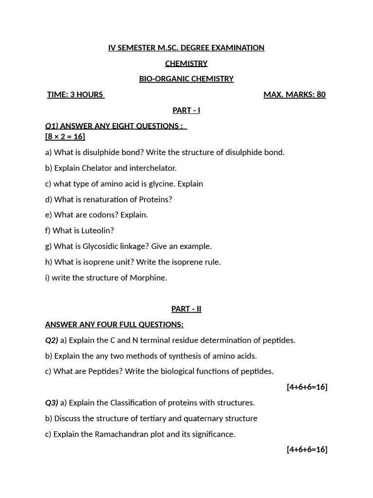 Bio Organic Chemistry IV | PDF