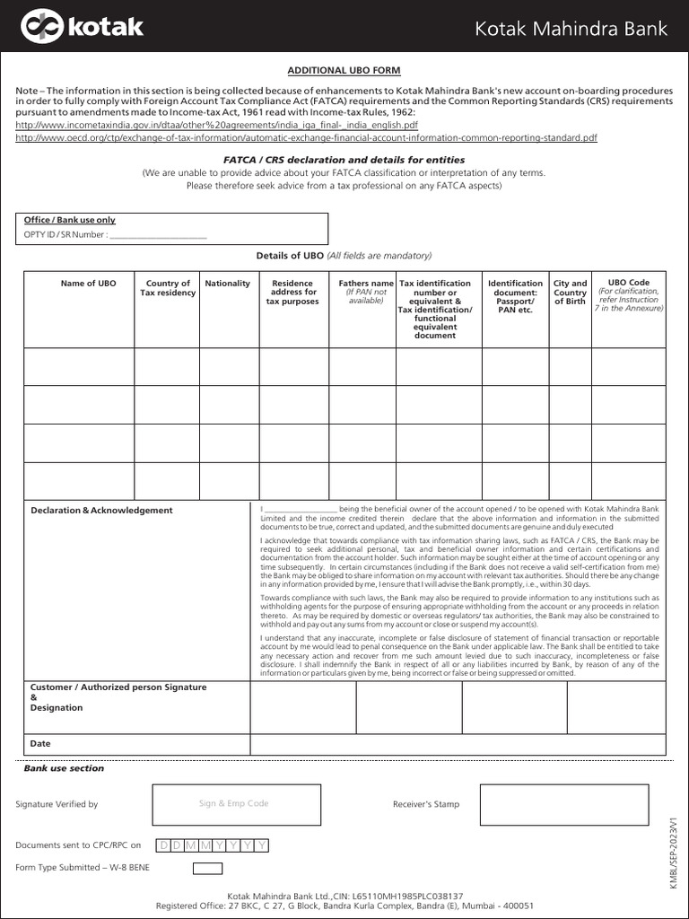 Annexure 3 Ultimate Beneficiary Form Ubo Additional Pages | PDF ...