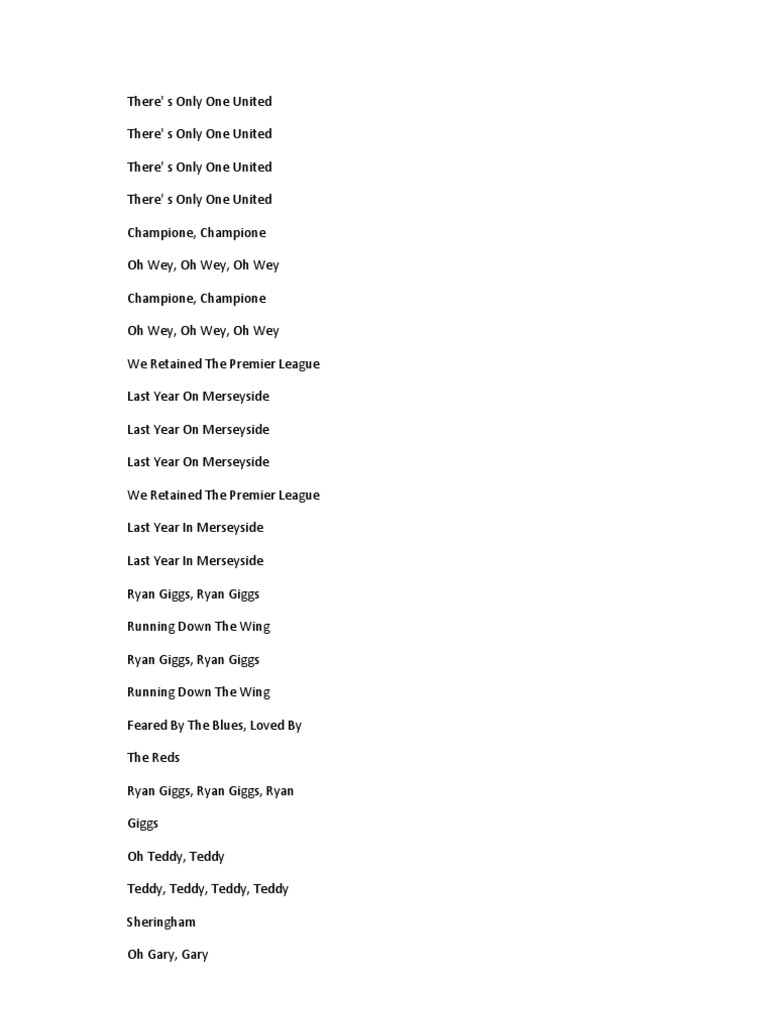 Man Utd Chant | PDF | Manchester United F.C. | Association Football Clubs