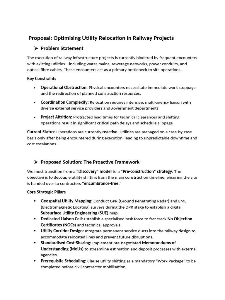 Optimising Utility Relocation in Railway Projects | PDF