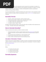 Molarity, Molality, Normality Guide | PDF