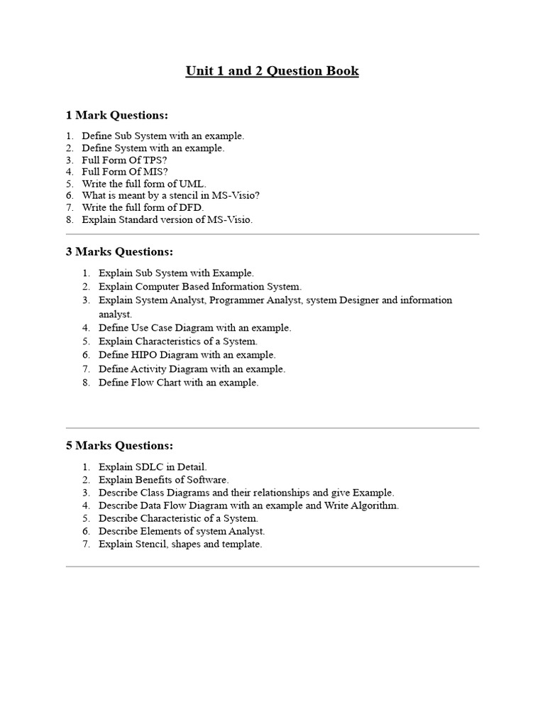 Unit 1 and 2-CIA Question Bank | PDF
