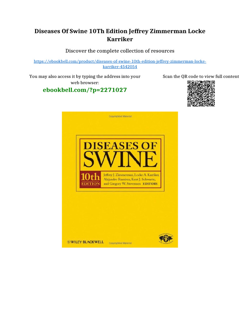 Diseases of Swine 10th Edition Jeffrey Zimmerman Locke Karriker Online ...