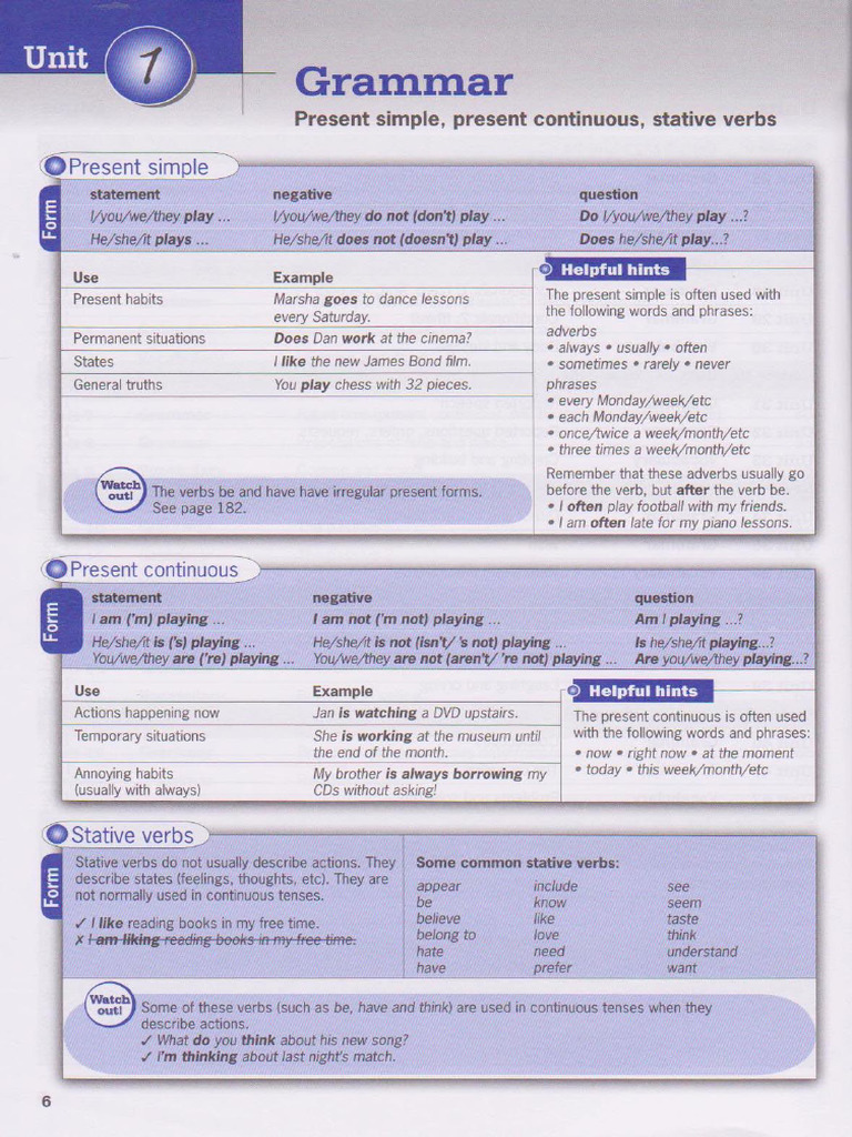Present Simple+Cont | PDF
