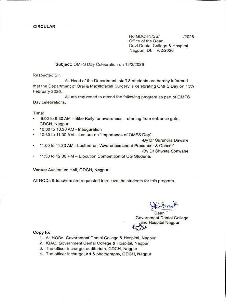Circular OMFS Day 2026 | PDF