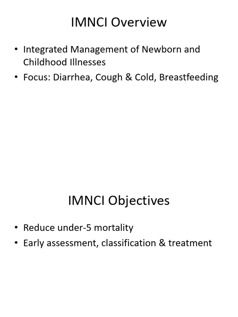 IMNCI 30 Slides Presentation | PDF