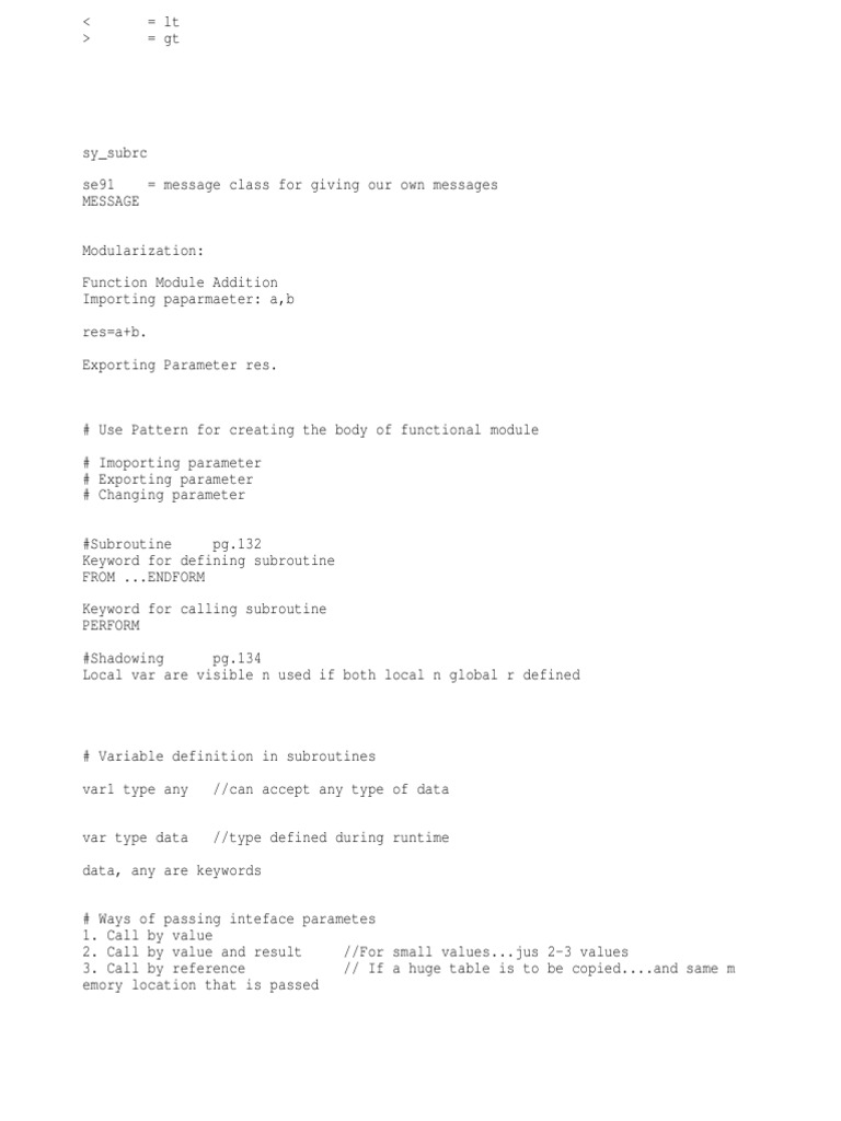 BC 400 | Download Free PDF | Subroutine | Parameter (Computer Programming)