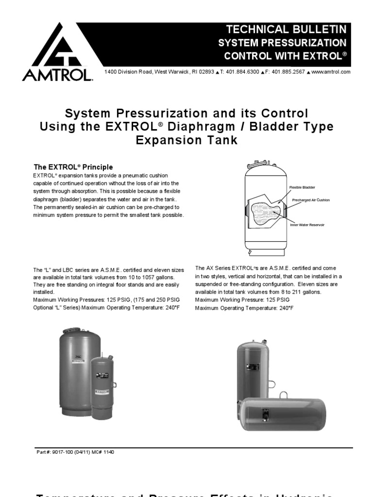 Expansion Tank Bladder Type | PDF | Pressure | Pump