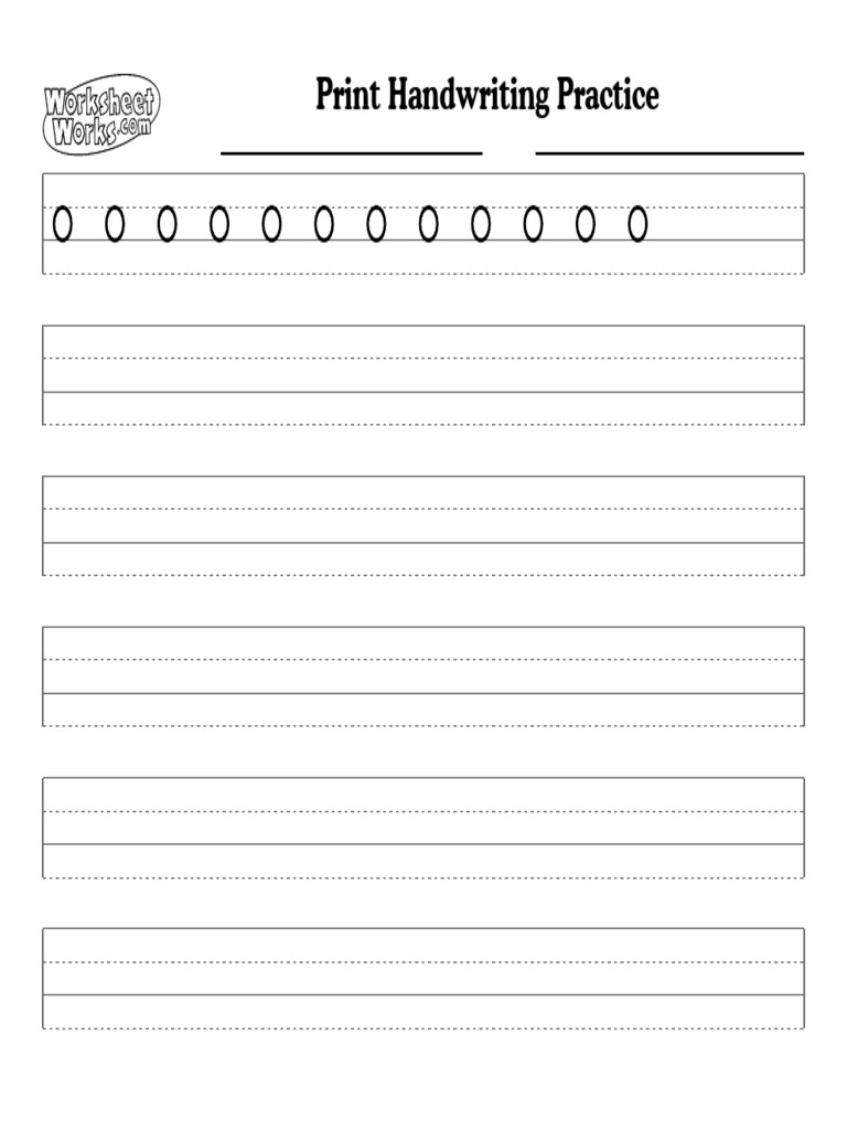WorksheetWorks Print Handwriting Practice 34 | PDF