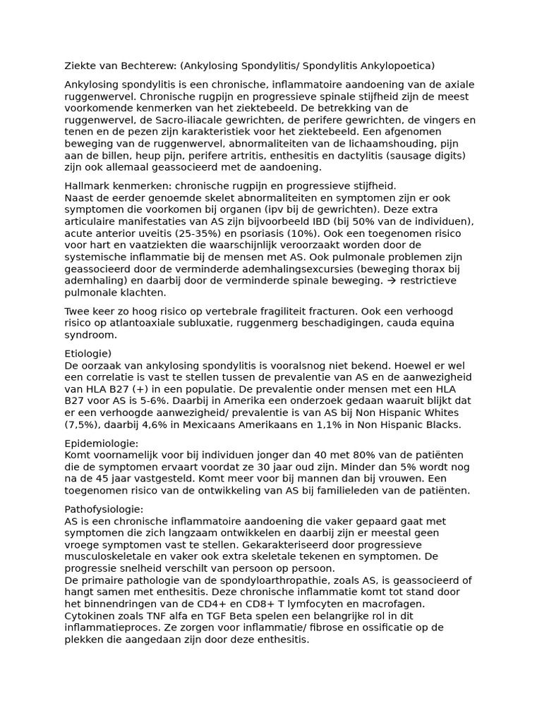 Ziekte Van Bechterew | PDF