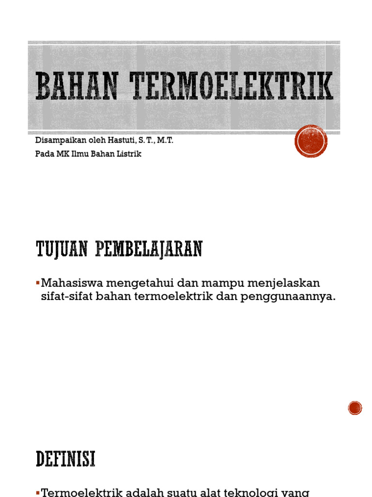 Bahan Termoelektrik | PDF