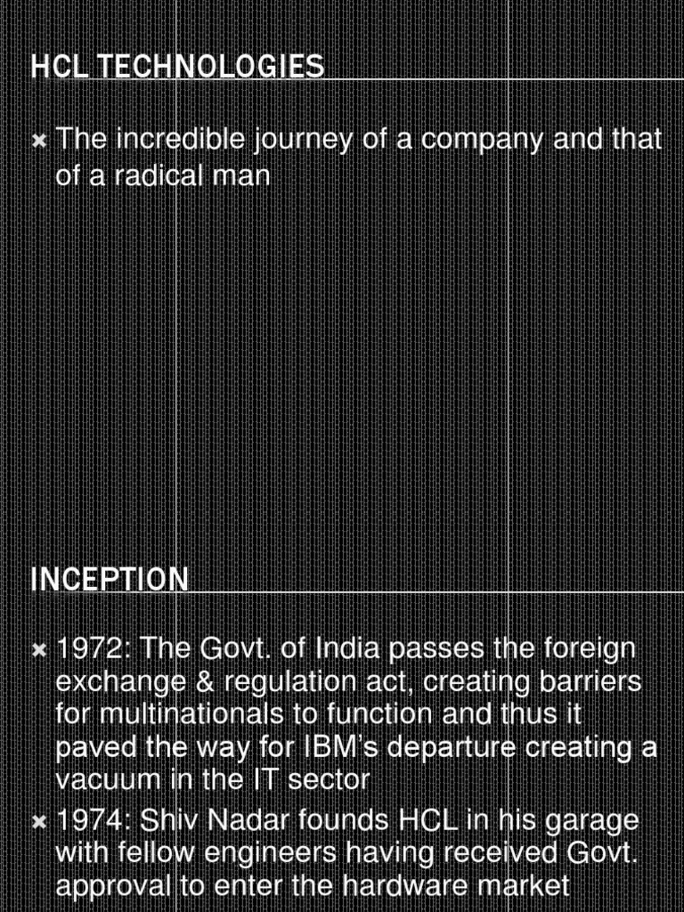 HCL's Evolution: A Visionary's Legacy | PDF | Entrepreneurship ...