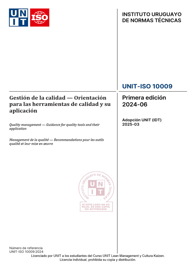 Unit-Iso 10009 2024 | PDF | Análisis FODA | Calidad (comercial)