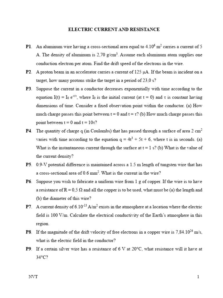 Part 2. Electric Current | PDF | Electric Current | Electrical ...