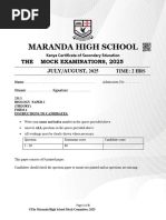 KCSE Physics Paper 1 - July 2025 | PDF | Brake | Applied And ...