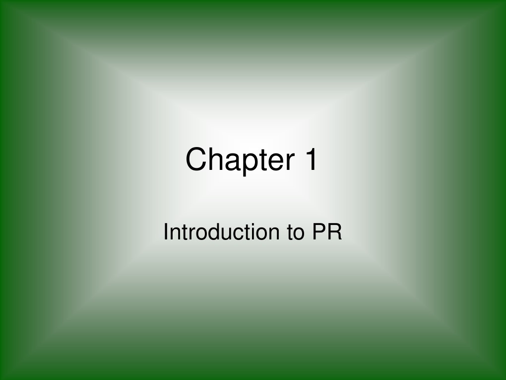 Chapter 1 Introduction To PR | PDF | Public Relations | Corporate ...